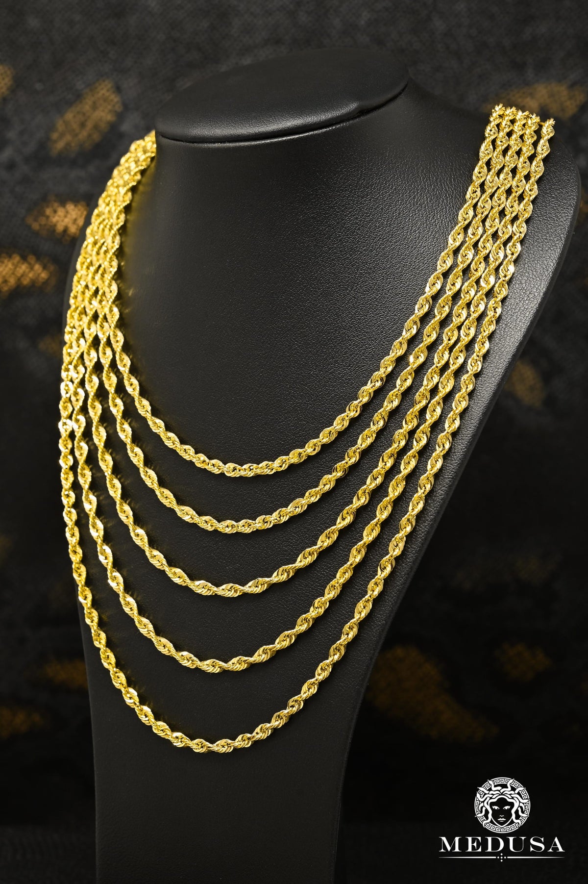 Chaîne en Or 10K | 3mm Torsade Chaîne | Bijoux Medusa