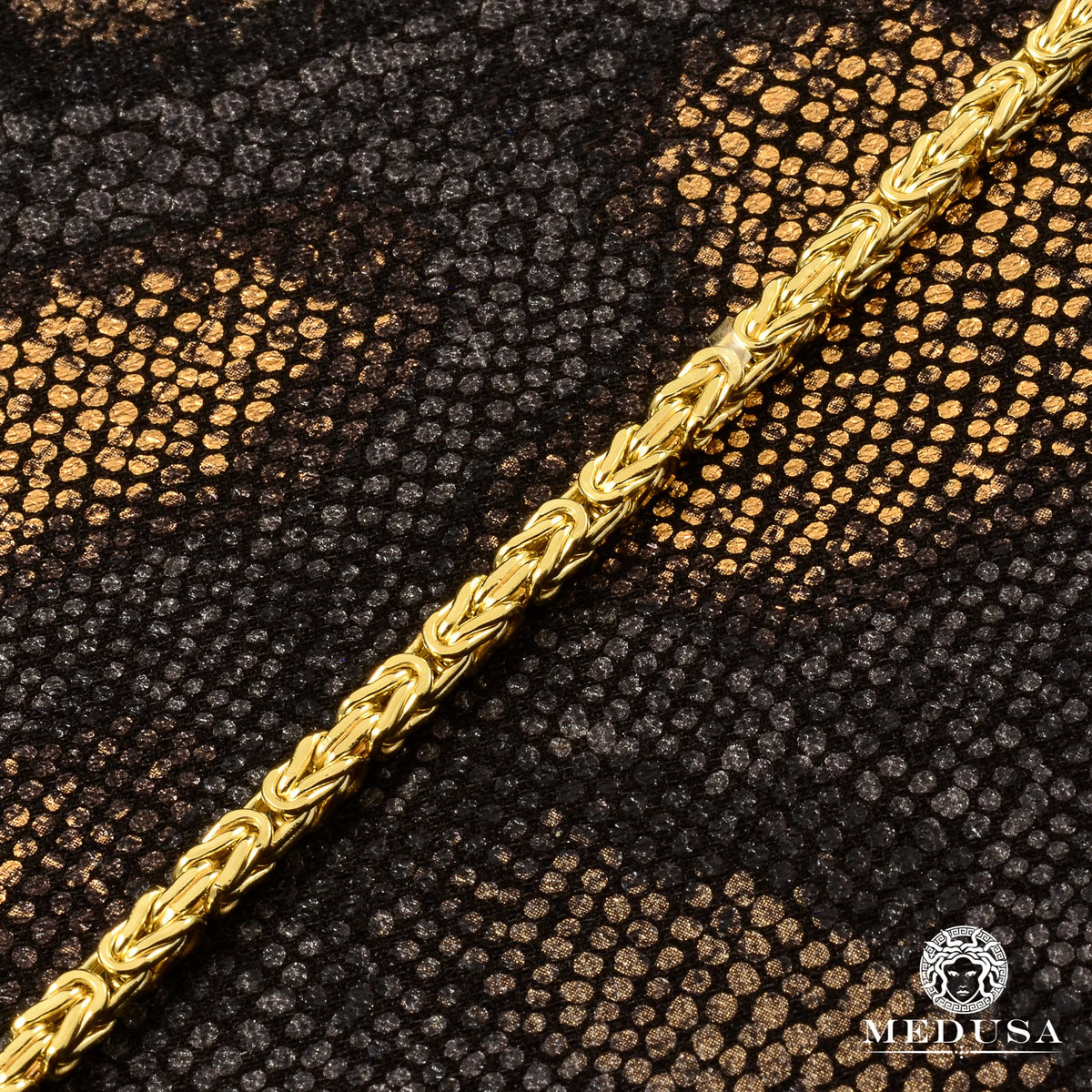 Chaîne en Or 10K | 3mm Byzantine Chaîne | Bijoux Medusa